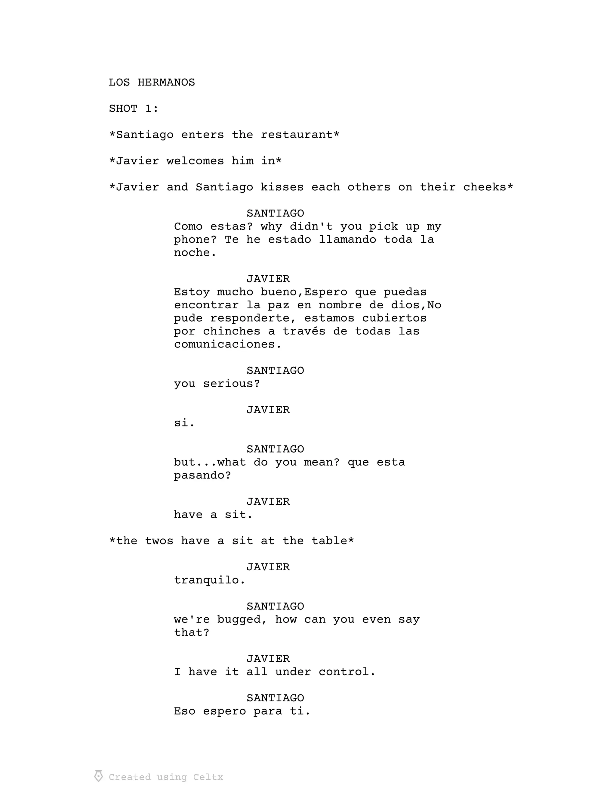 Script-Los Hermanos (Short Movie) | PDF