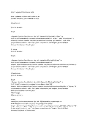 Script membuat animasi di blog yeny | DOCX