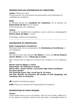 script for moving up ceremony for emcees | DOCX