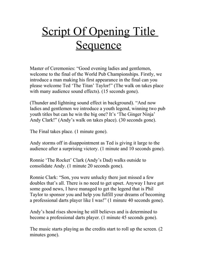 Script of opening title sequence | PDF