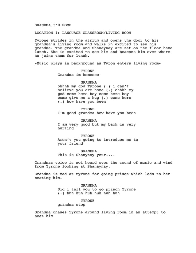 Script preliminary task | PDF