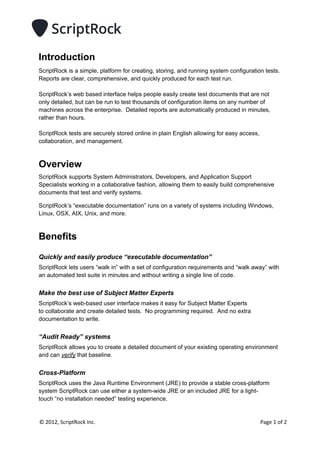 ScriptRock Overview | PDF