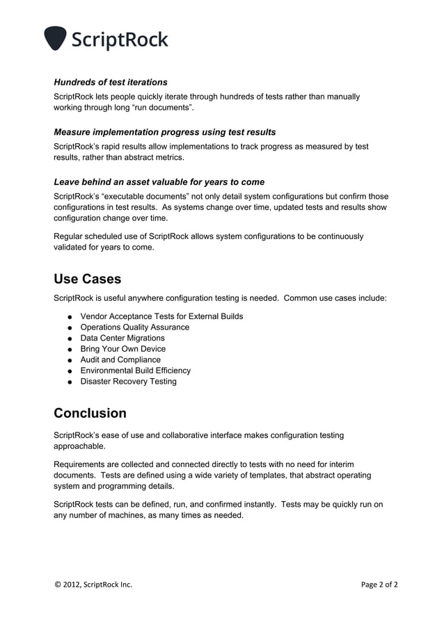 ScriptRock Overview | PDF