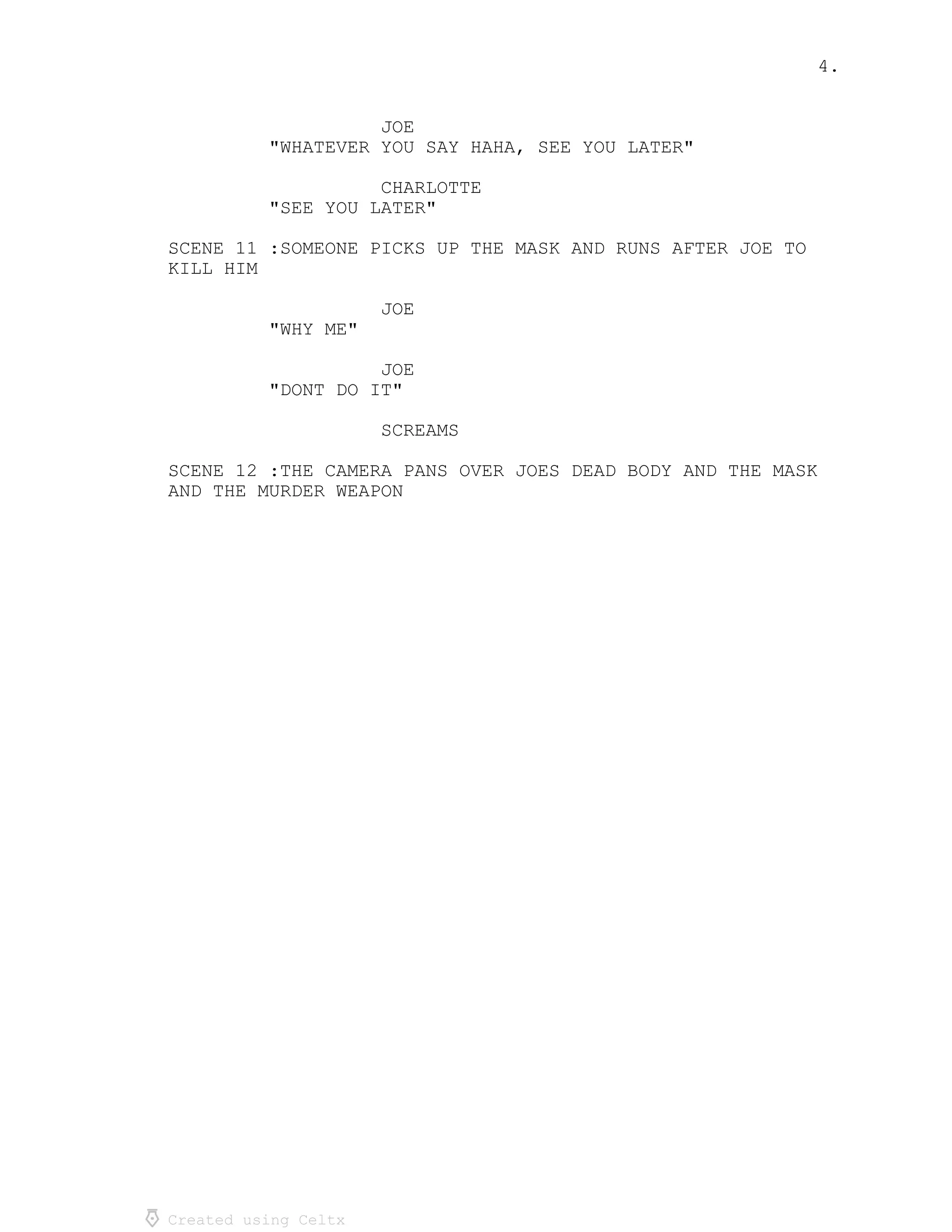 Script short film year 2 | PDF