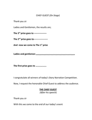 Story Narration Competition -Script | PDF