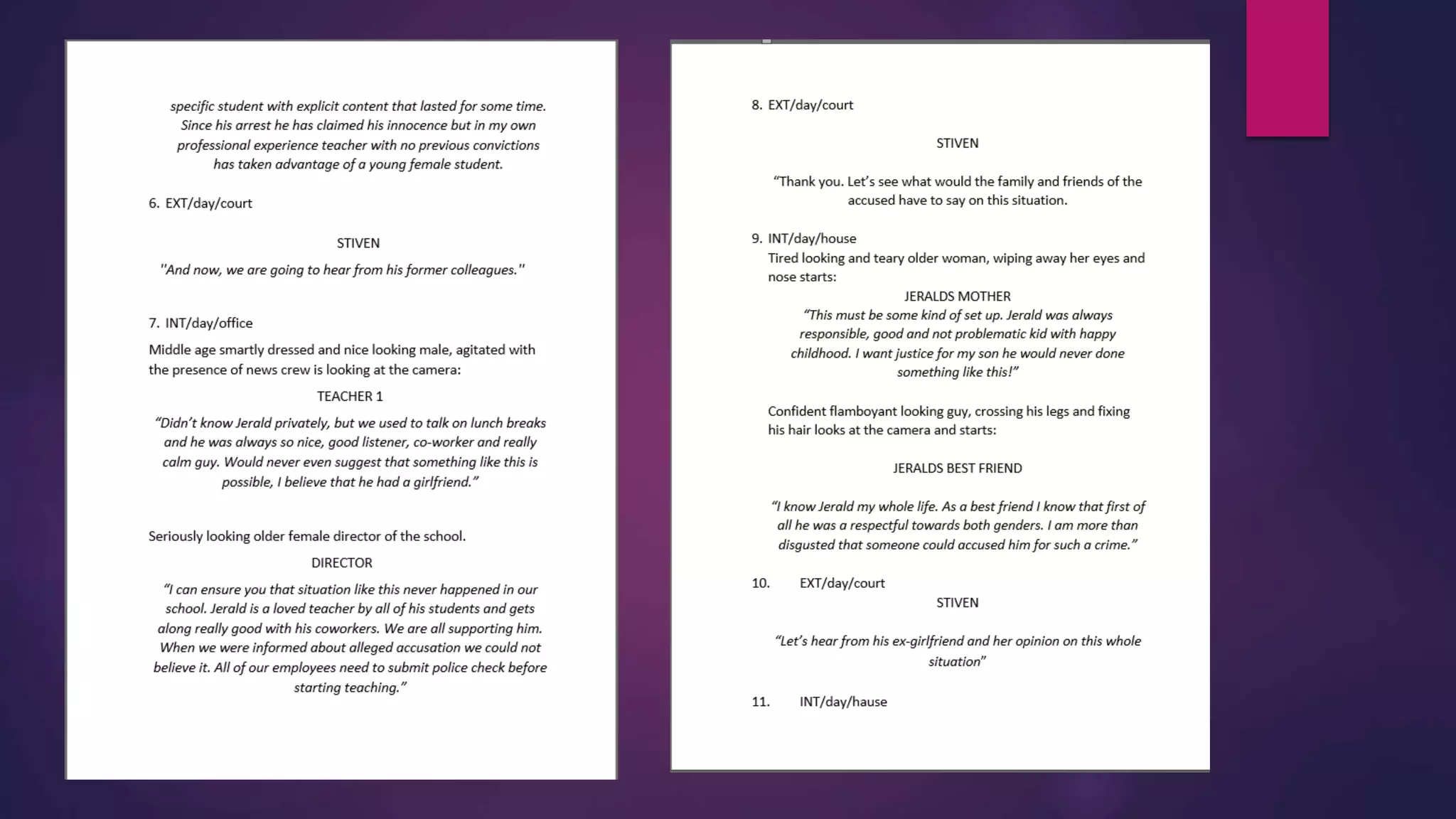 Script storyboard development | PPTX