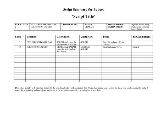 Script summary | PPT