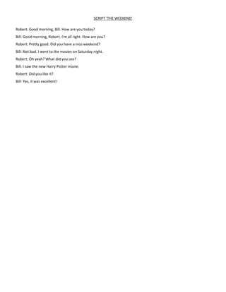 Script the weekend | DOCX