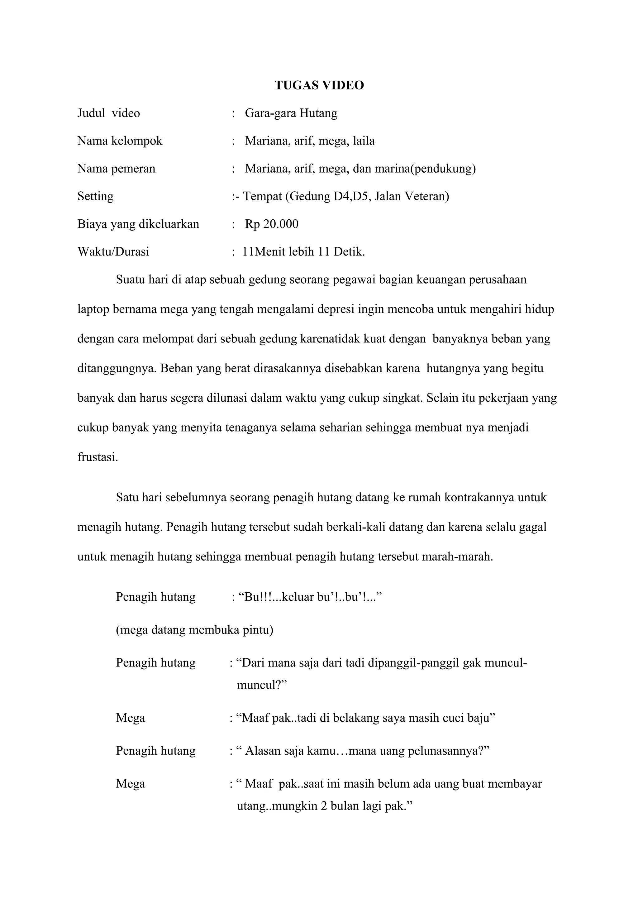 Script tugas media | PDF