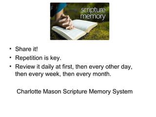 Scripture memory workshop | PPT | Christianity | Religion & Spirituality
