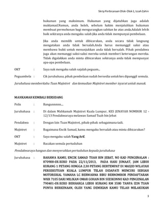 Skrip Perbicaraan Olok-Olok 1 | DOCX