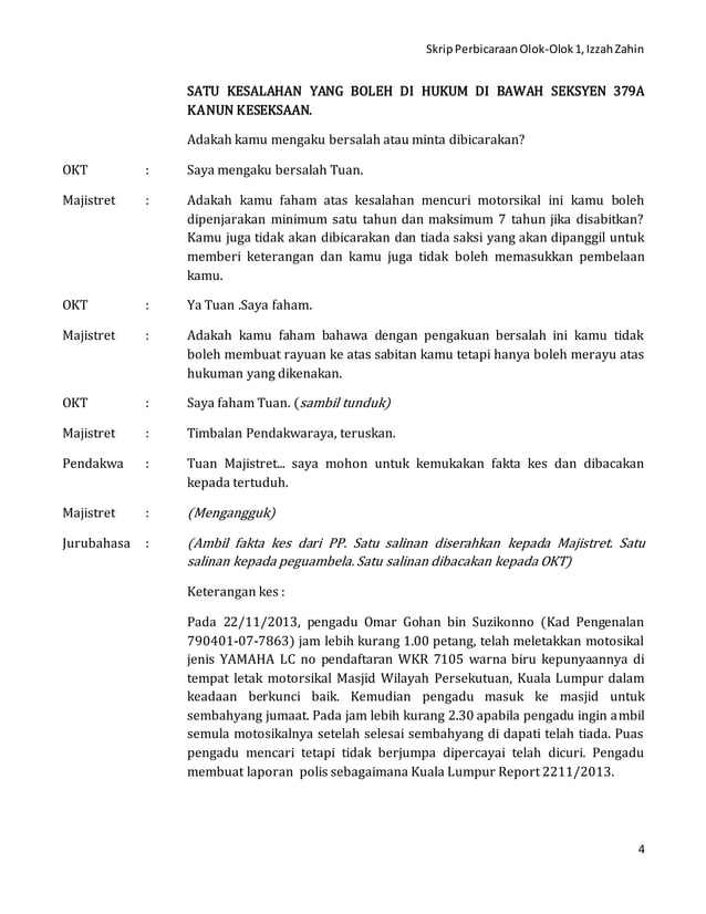 Skrip Perbicaraan Olok-Olok 1 | DOCX