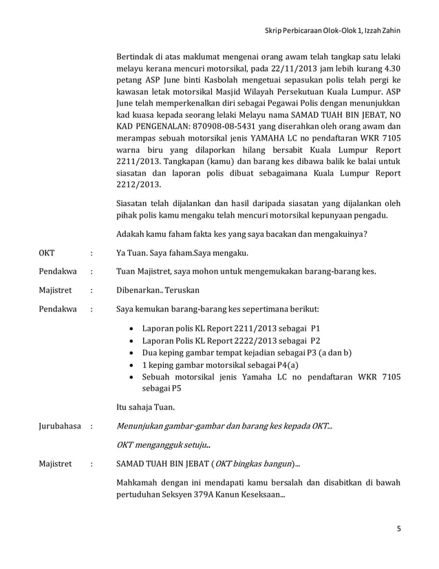 Skrip Perbicaraan Olok-Olok 1 | DOCX