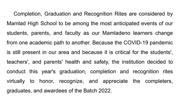 SCRIPT VIRTUAL 14TH GRADUATION, 6TH COMPLETION AND RECOGNITION RITES OF ...