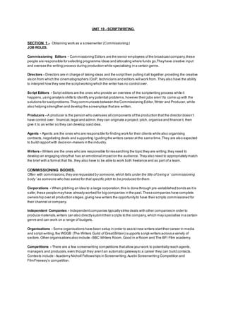 Script writing Learning Aim A | PDF