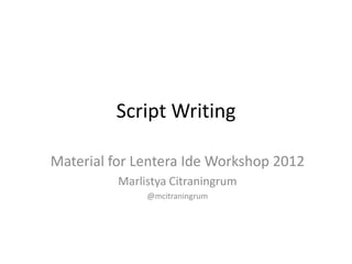 Script writing (2) | PPT