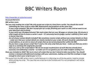 Script writing and the commissioning process | PPTX