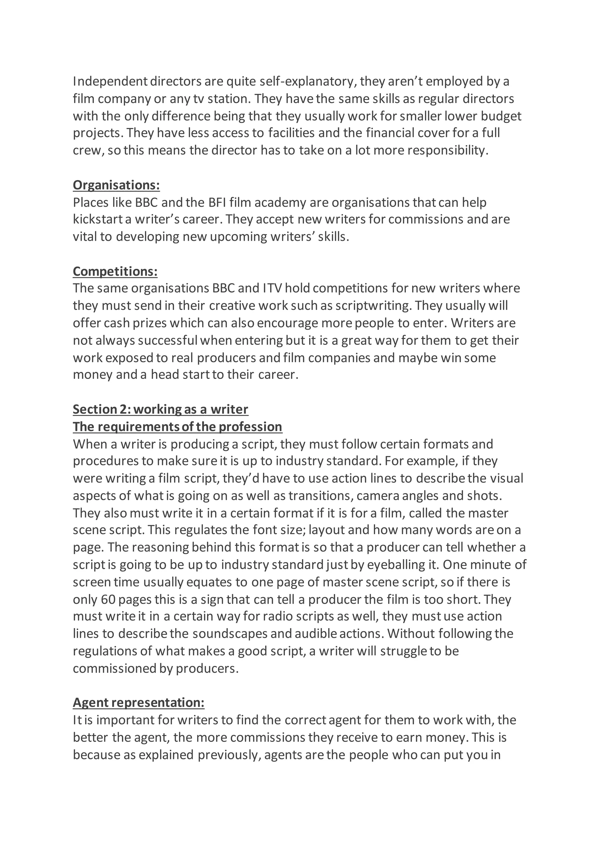 Scriptwriting assignment | DOCX