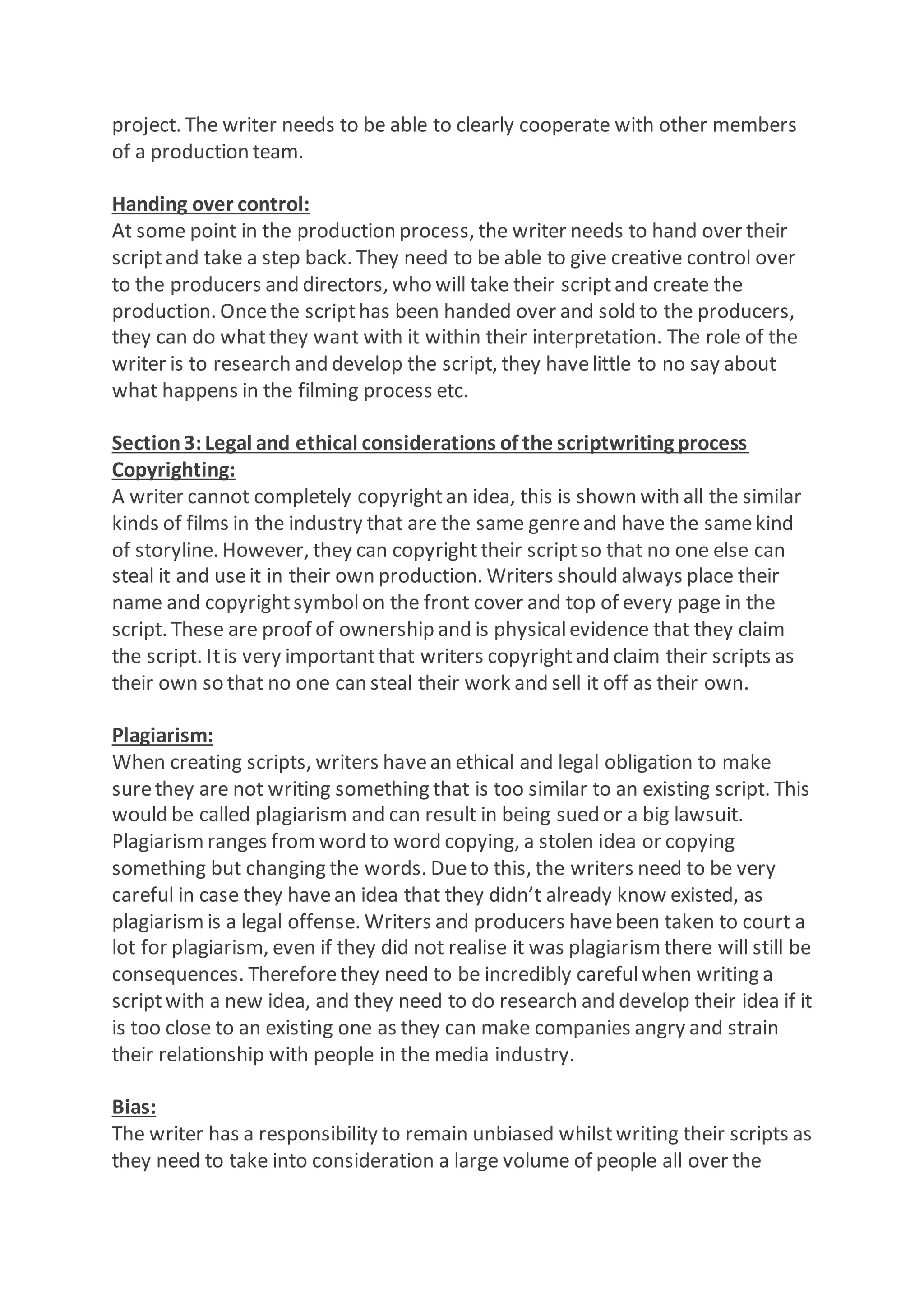 Scriptwriting assignment | DOCX