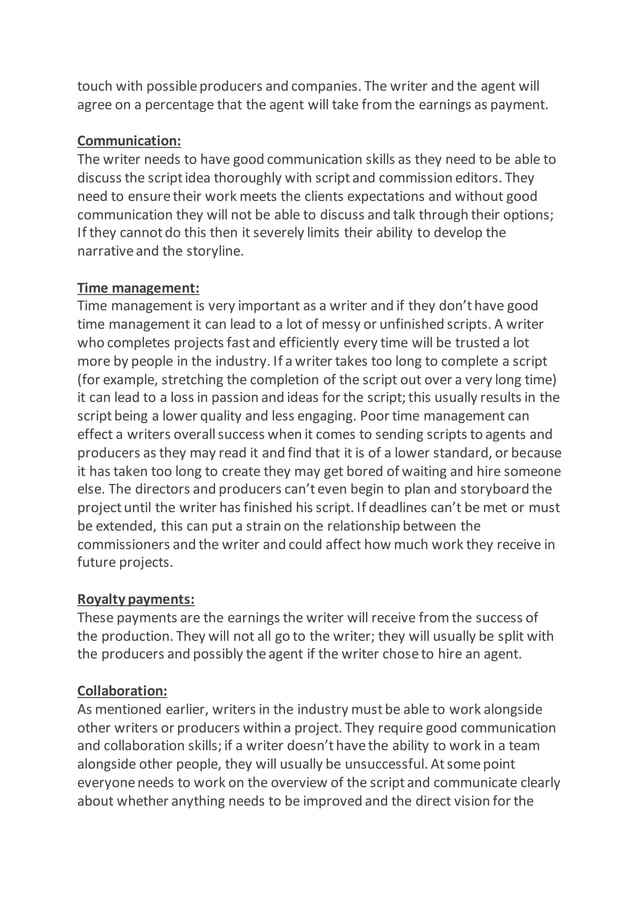 Scriptwriting assignment | DOCX