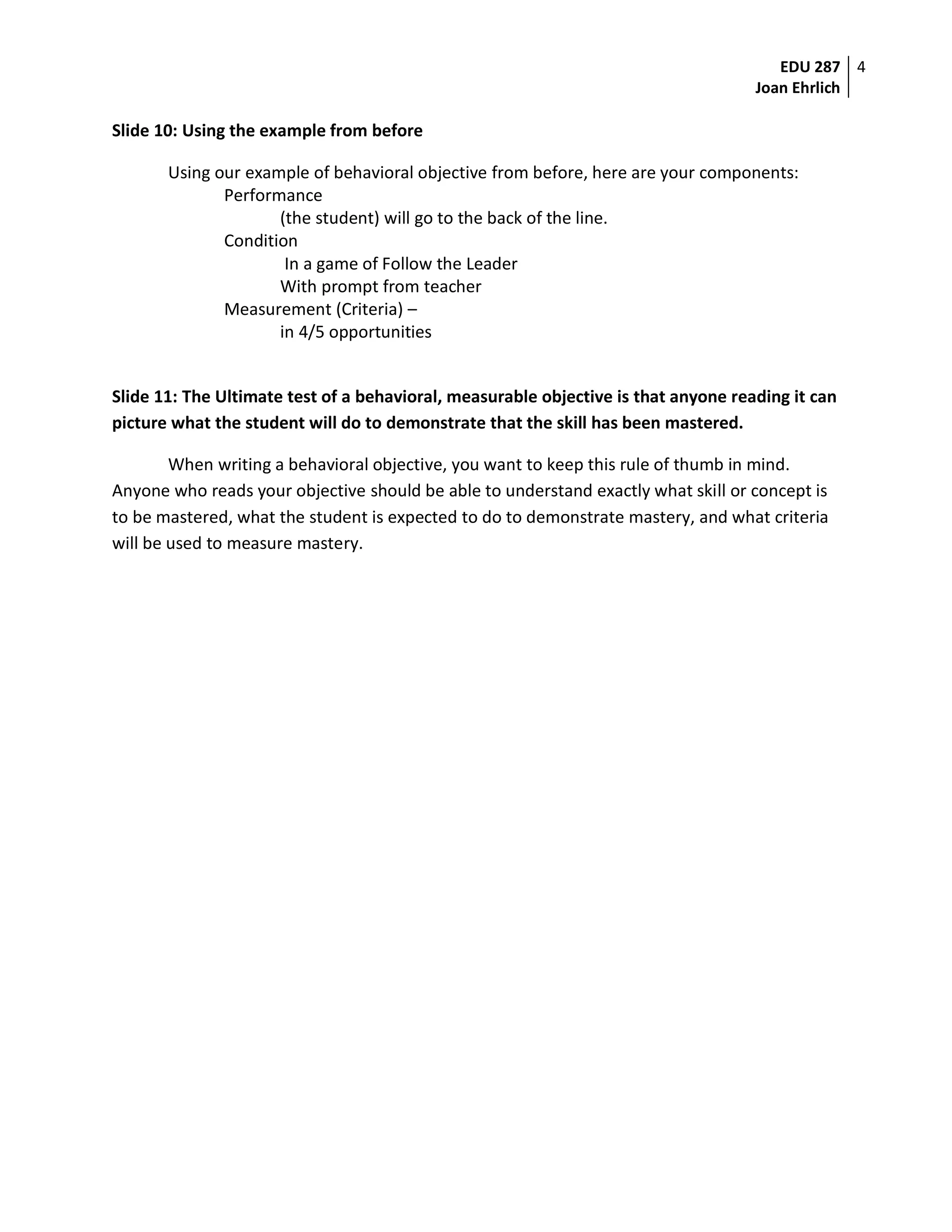 Script writing behavioral objectives | PDF