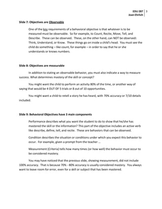 Script writing behavioral objectives | PDF