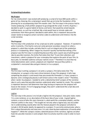 Scriptwriting evaluation | PDF