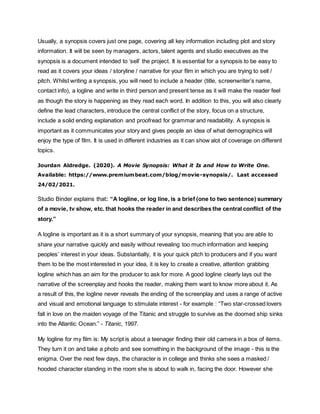 Scriptwriting evaluation | DOCX