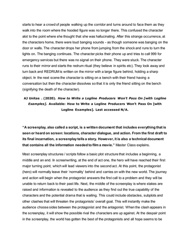 Scriptwriting evaluation | DOCX