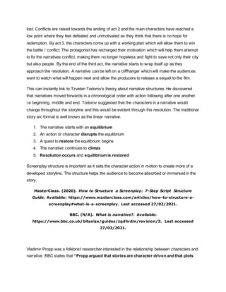 Scriptwriting evaluation | DOCX