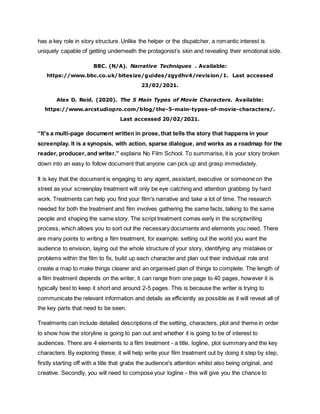 Scriptwriting evaluation | DOCX