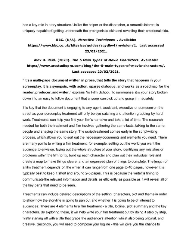 Scriptwriting evaluation | DOCX