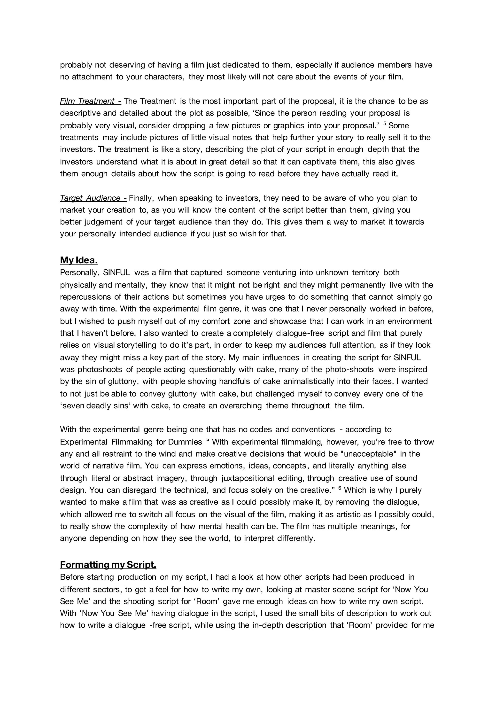 Scriptwriting evaluation | DOCX