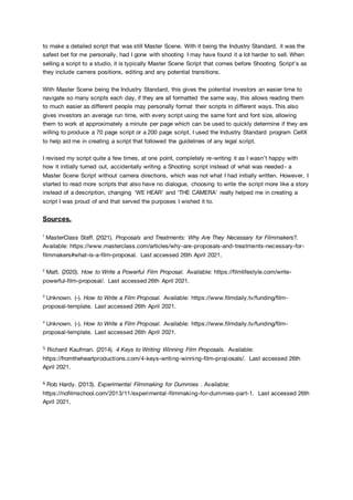 Scriptwriting evaluation | DOCX