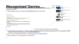 Scriptwriting for radio | ODP