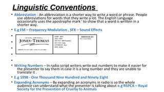Scriptwriting for radio | ODP