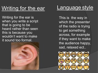 Scriptwriting for radio | PPTX