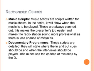 Scriptwriting for radio | PPTX