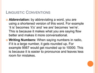 Scriptwriting for radio | PPTX