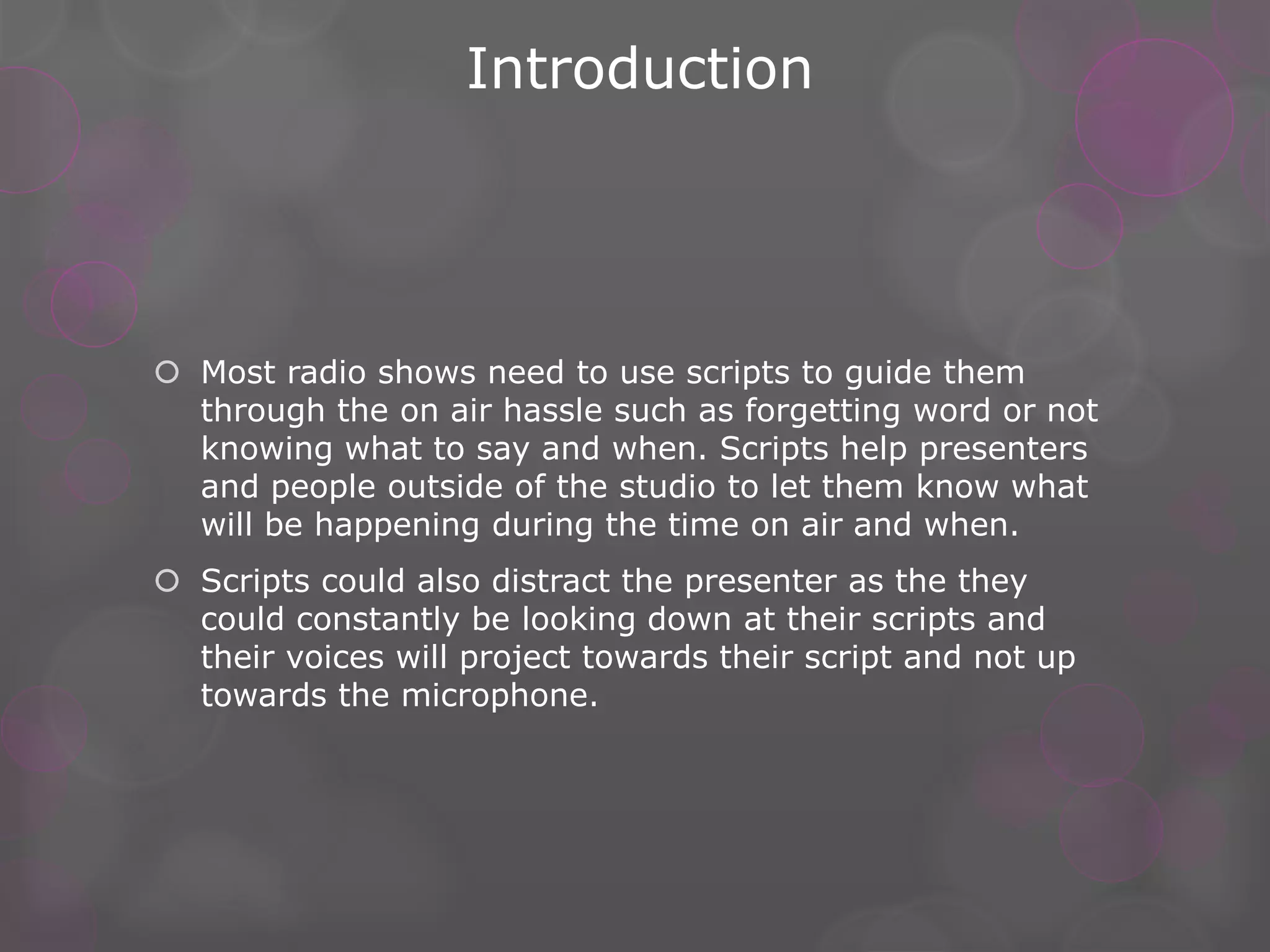 Script writing for radio | PPTX