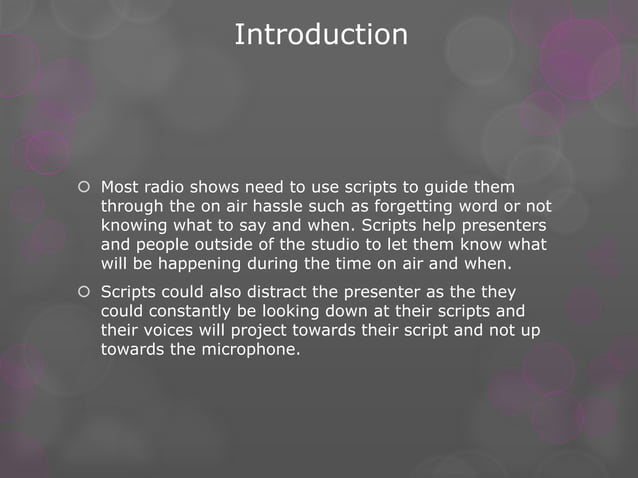 Script writing for radio | PPTX | Musicals | Genres