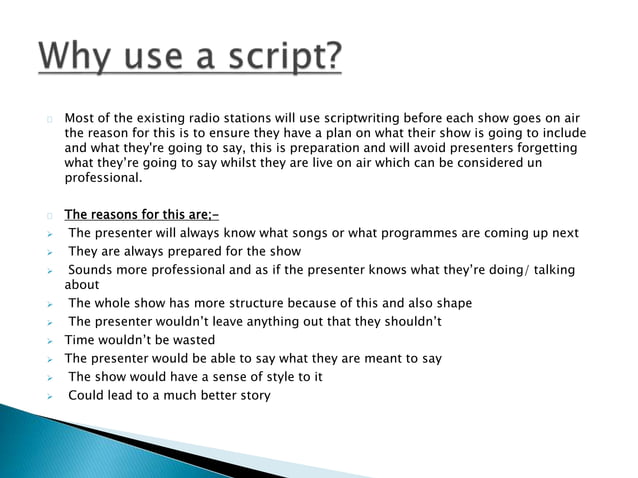 Script writing for radio1324 | PPT