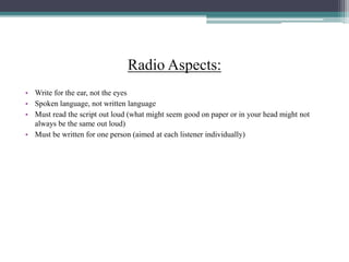 Scriptwriting for radio | PPTX
