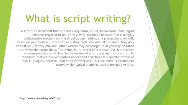 Script writing green