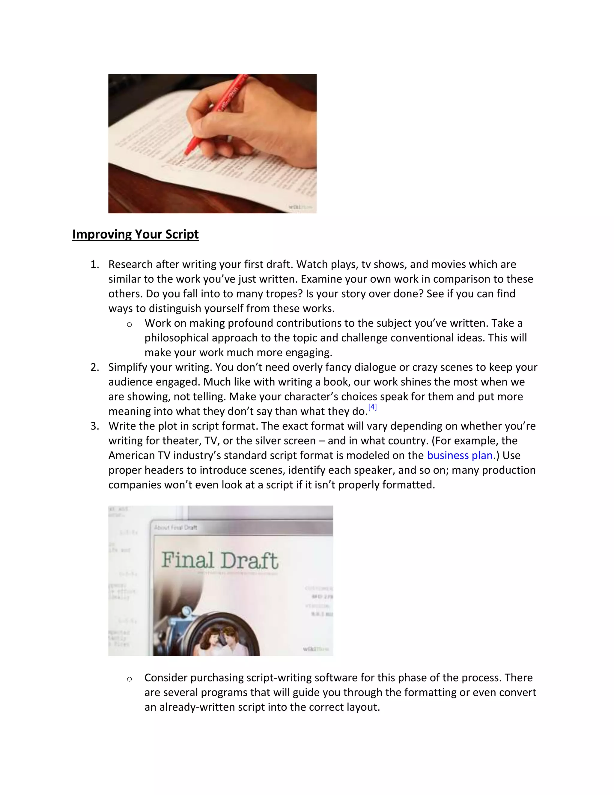 Script Writing Handout | DOCX