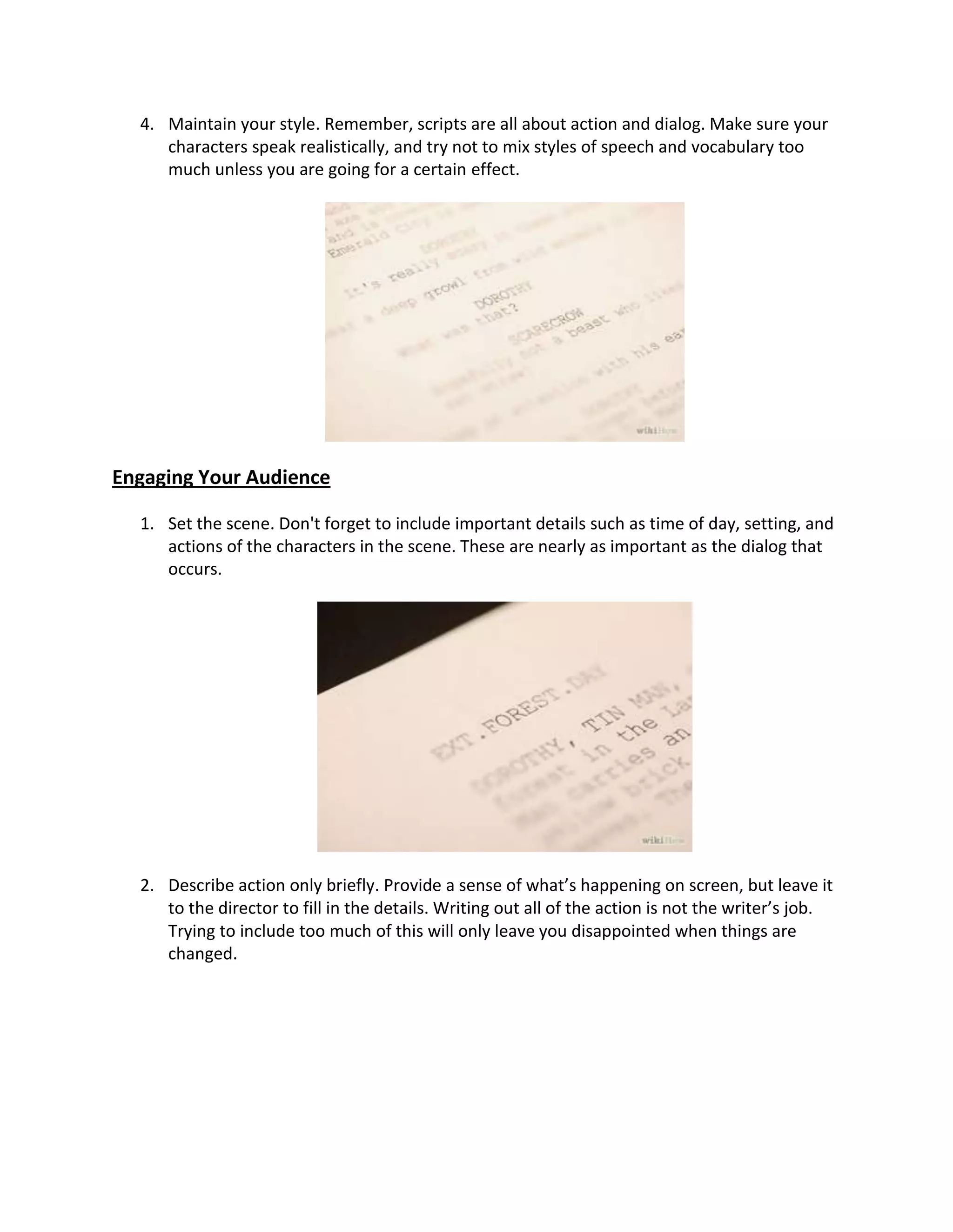 Script Writing Handout | DOCX