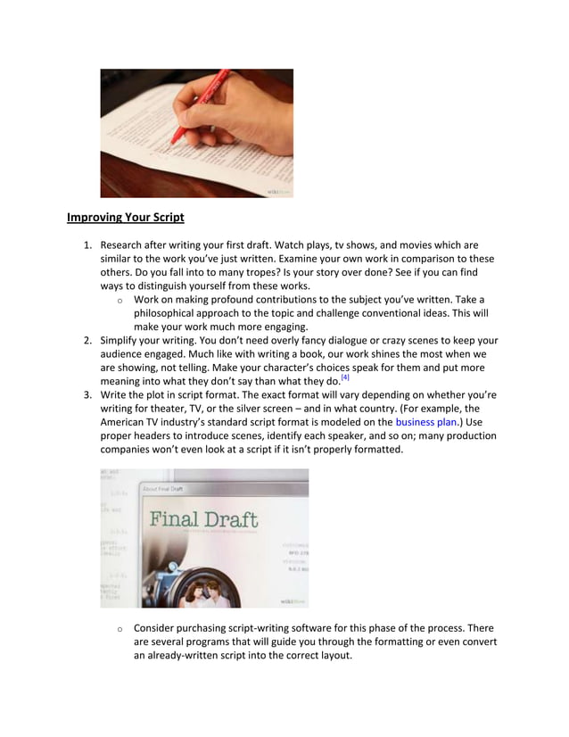 Script Writing Handout | DOCX