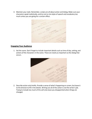 Script Writing Handout | DOCX