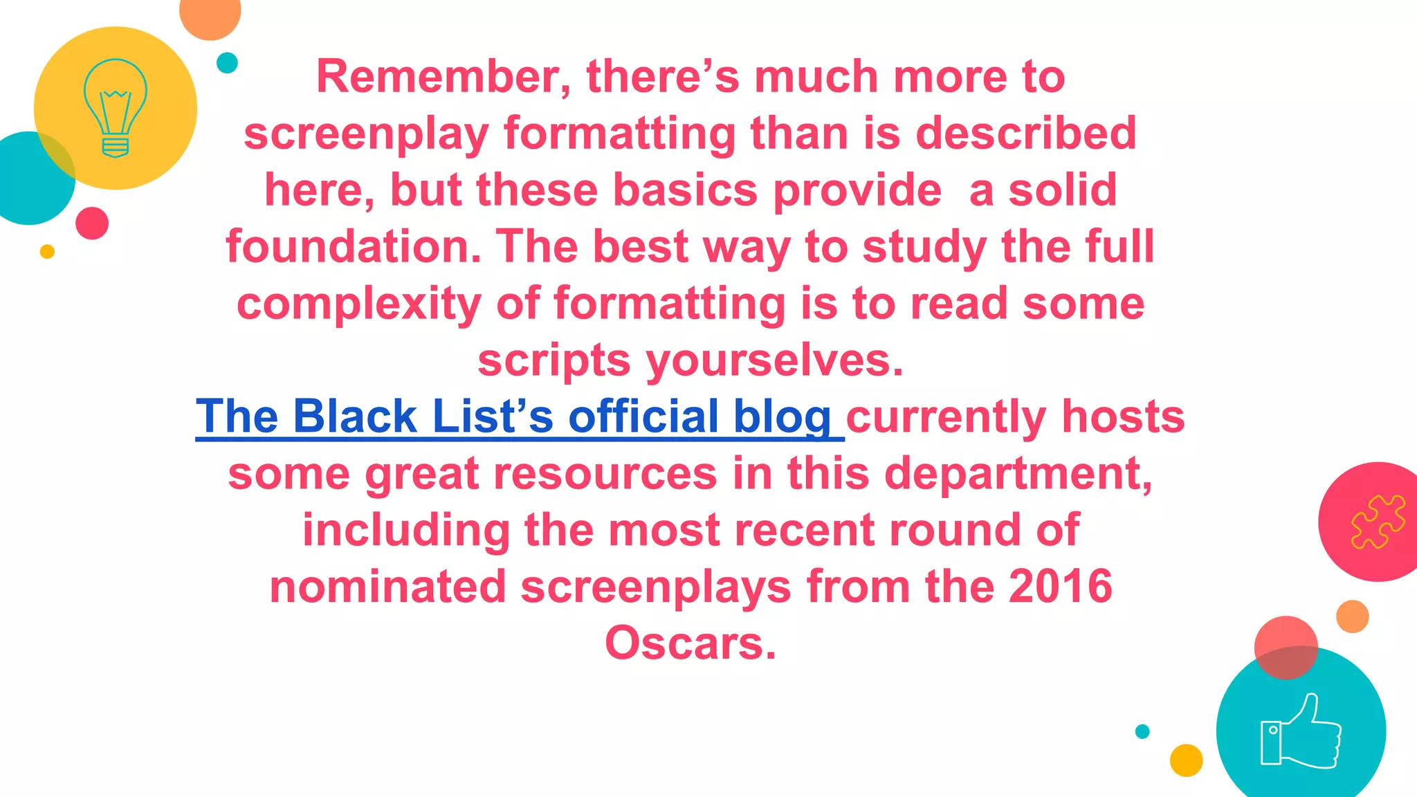 Script writing with Celtx Lecture 2 | PPTX