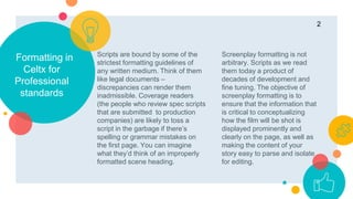 Script writing with Celtx Lecture 2 | PPTX
